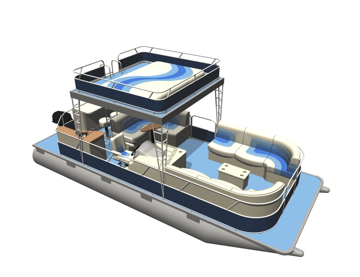 modelo 3d Barco ponton - TurboSquid 659002