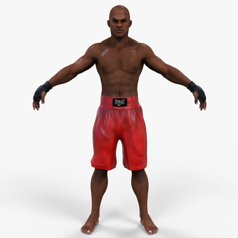 3d angry boxer fighter 2 model
