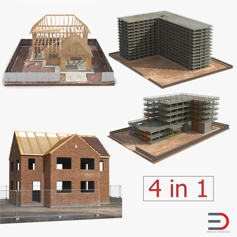house construction set building 3d 3ds