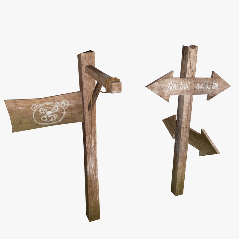 sign signpost post 3d model