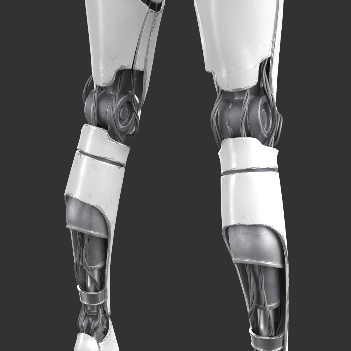 3d max sci-fi female cyborg robot
