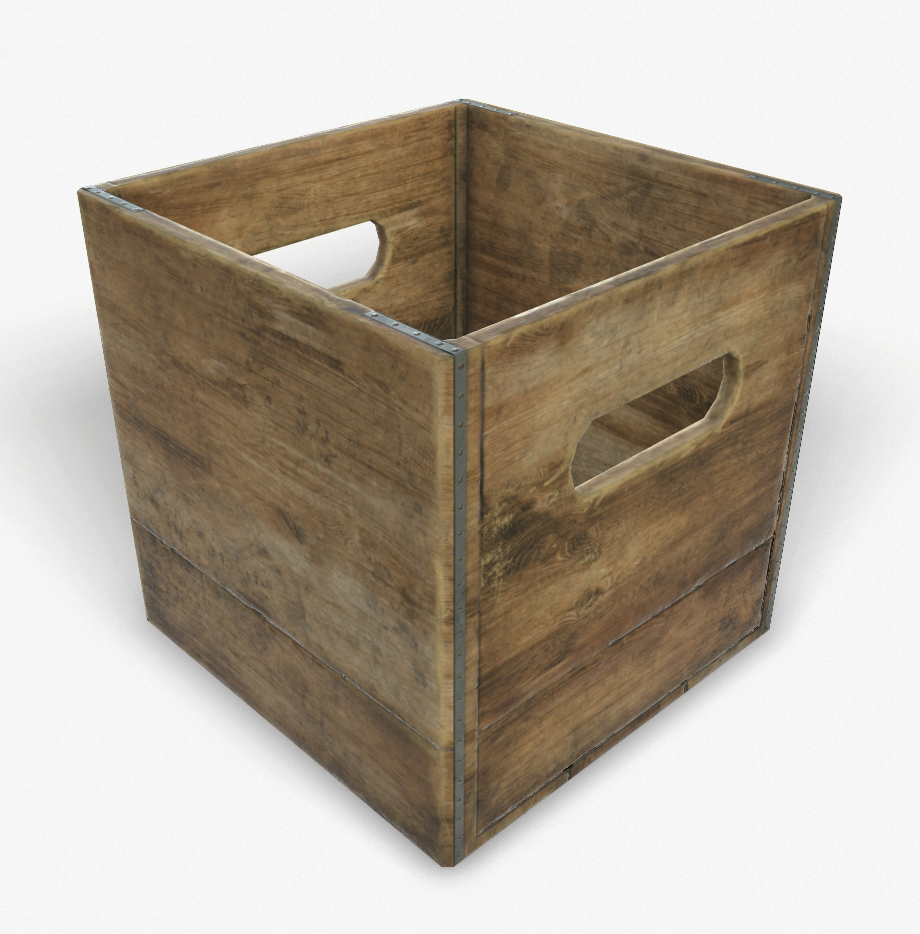 3d ready wooden milk crate model