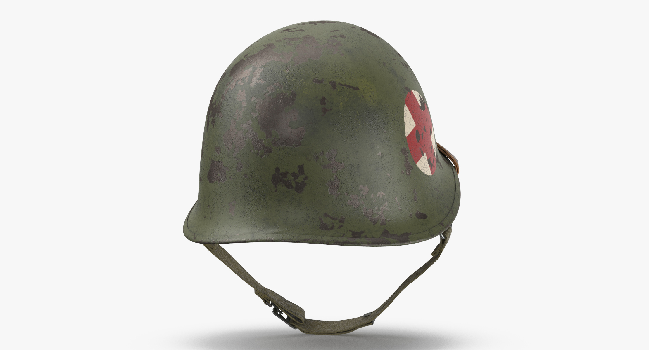 medic helmet m1 red cross 3d model