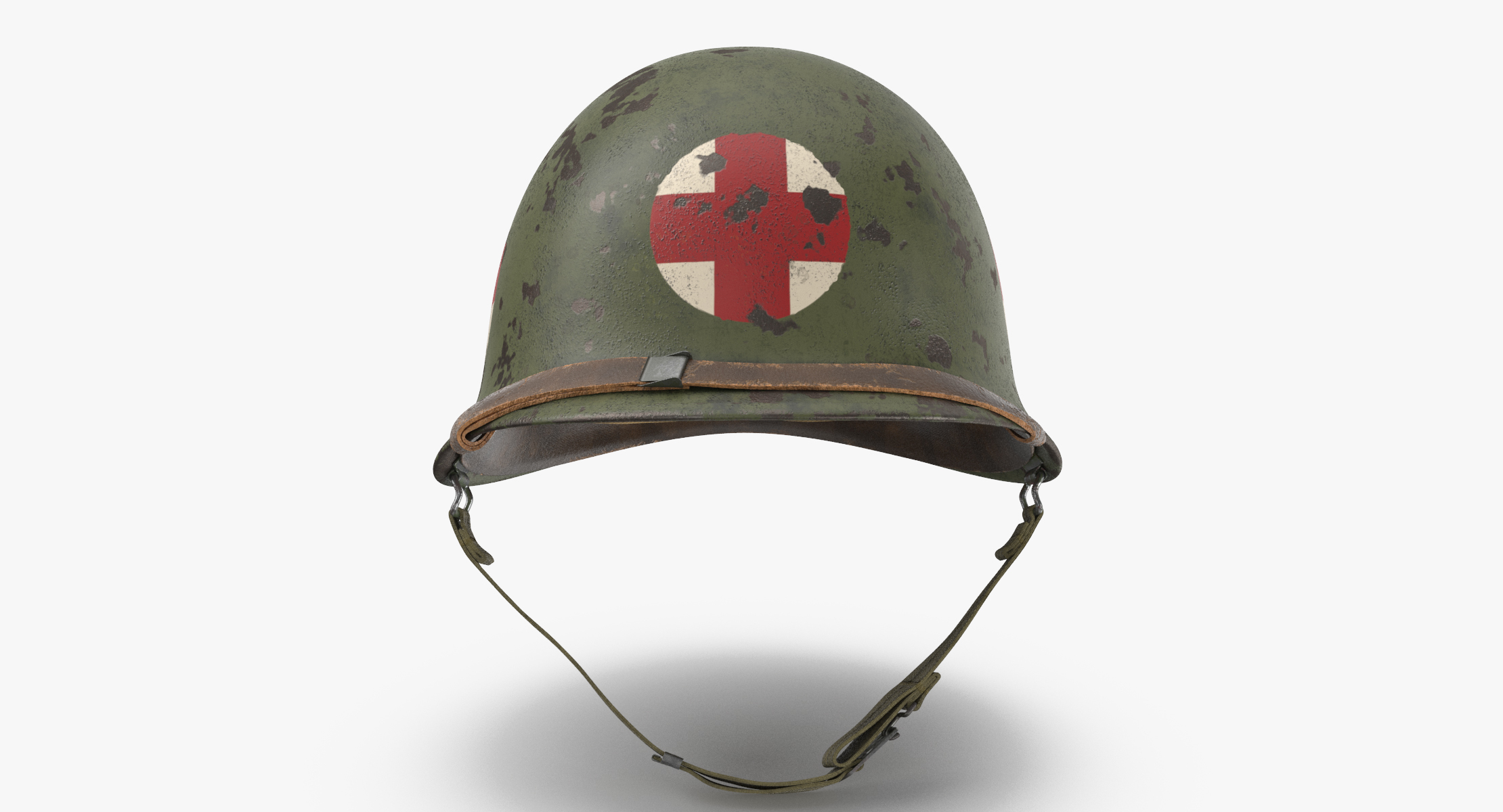 medic helmet m1 red cross 3d model