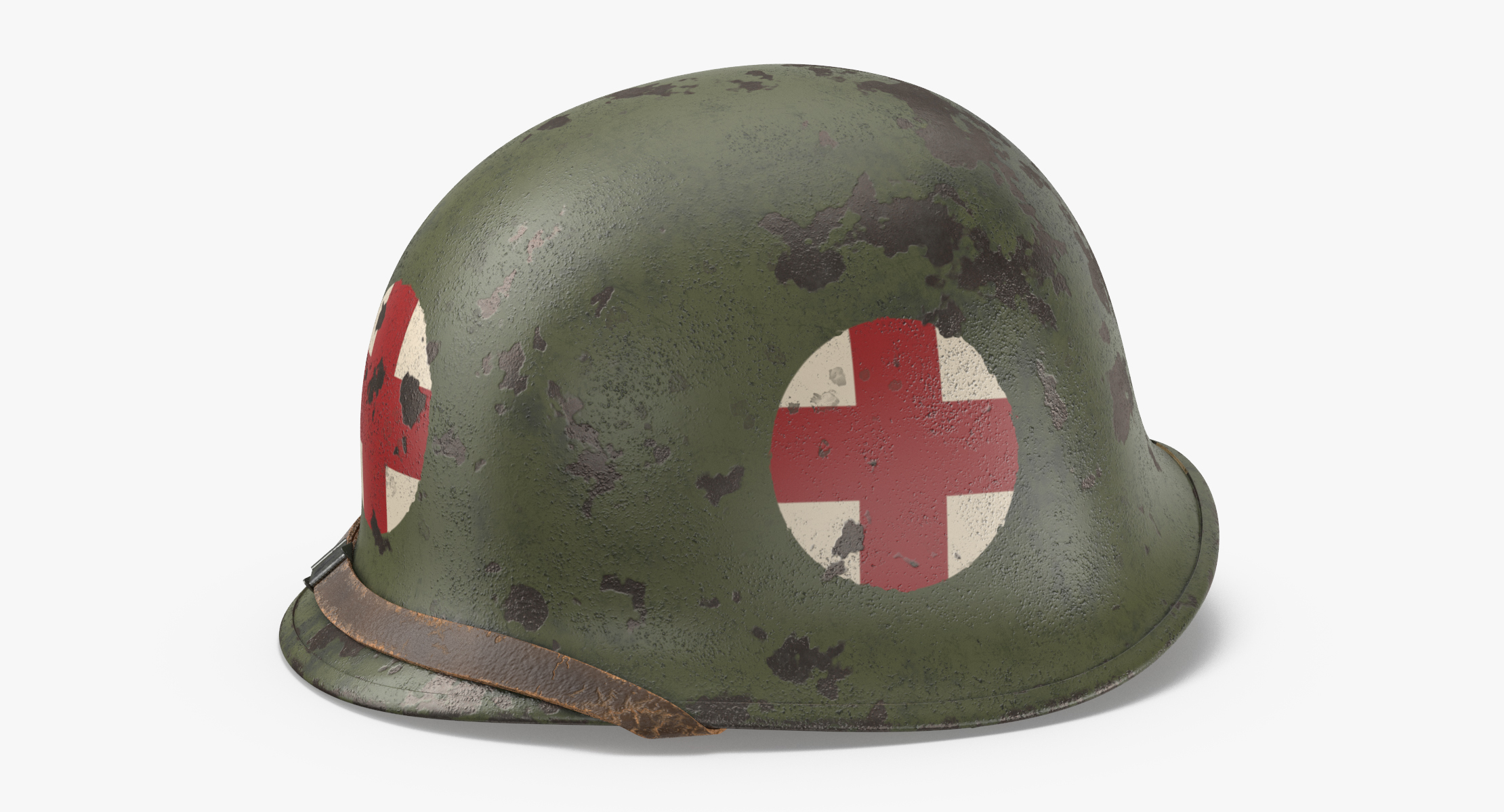 medic helmet m1 red cross 3d model