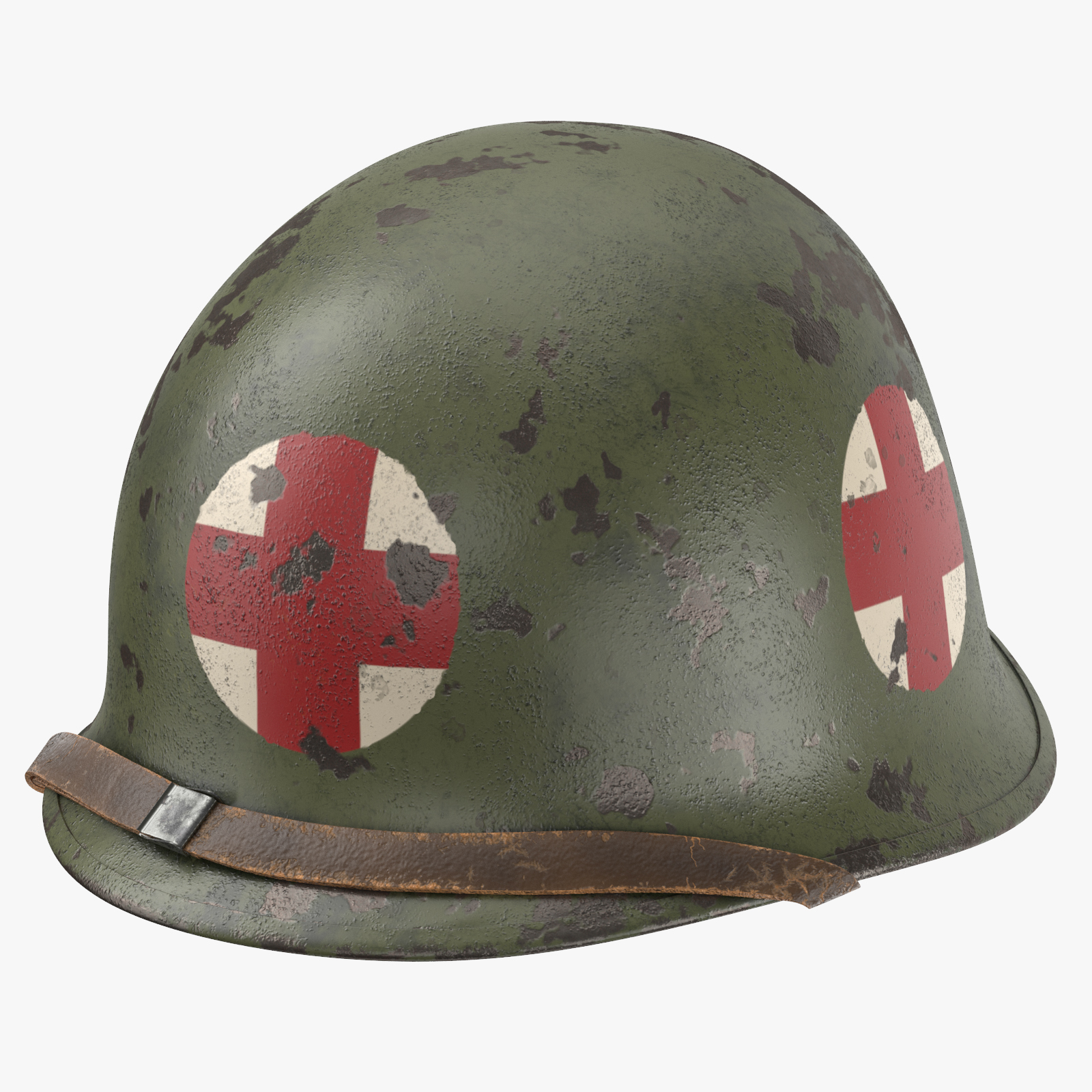 medic helmet m1 red cross 3d model