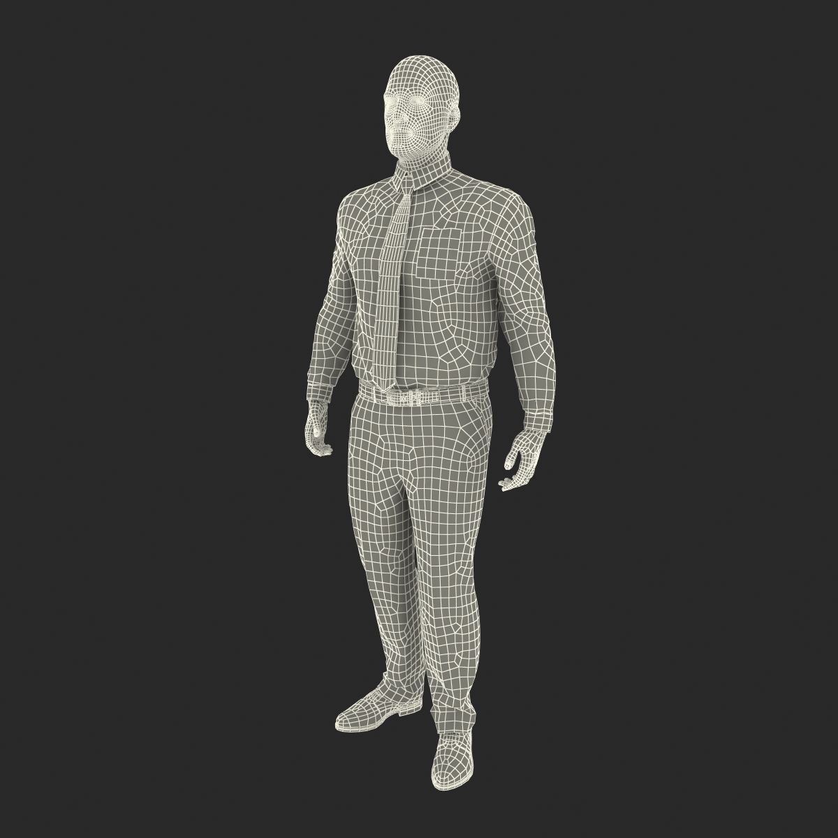 3d office worker standing pose model