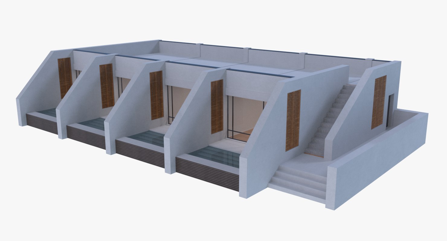 3d modern resort buildings interior model
