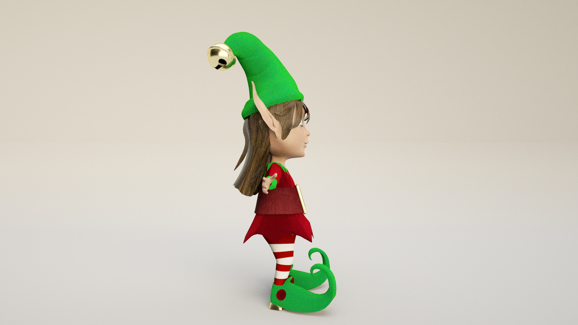 3d christmas elf character