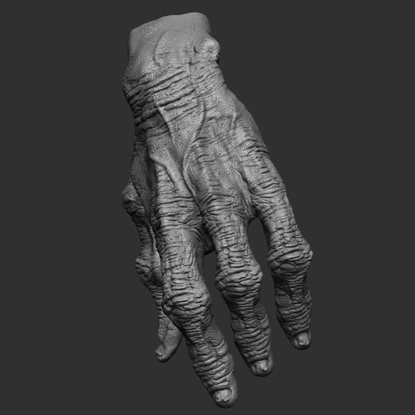 3d model monster alien hand