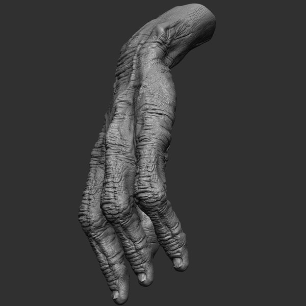 3d model monster alien hand