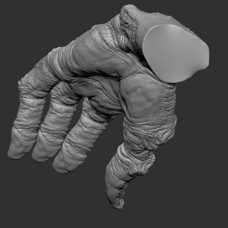 3d model monster alien hand
