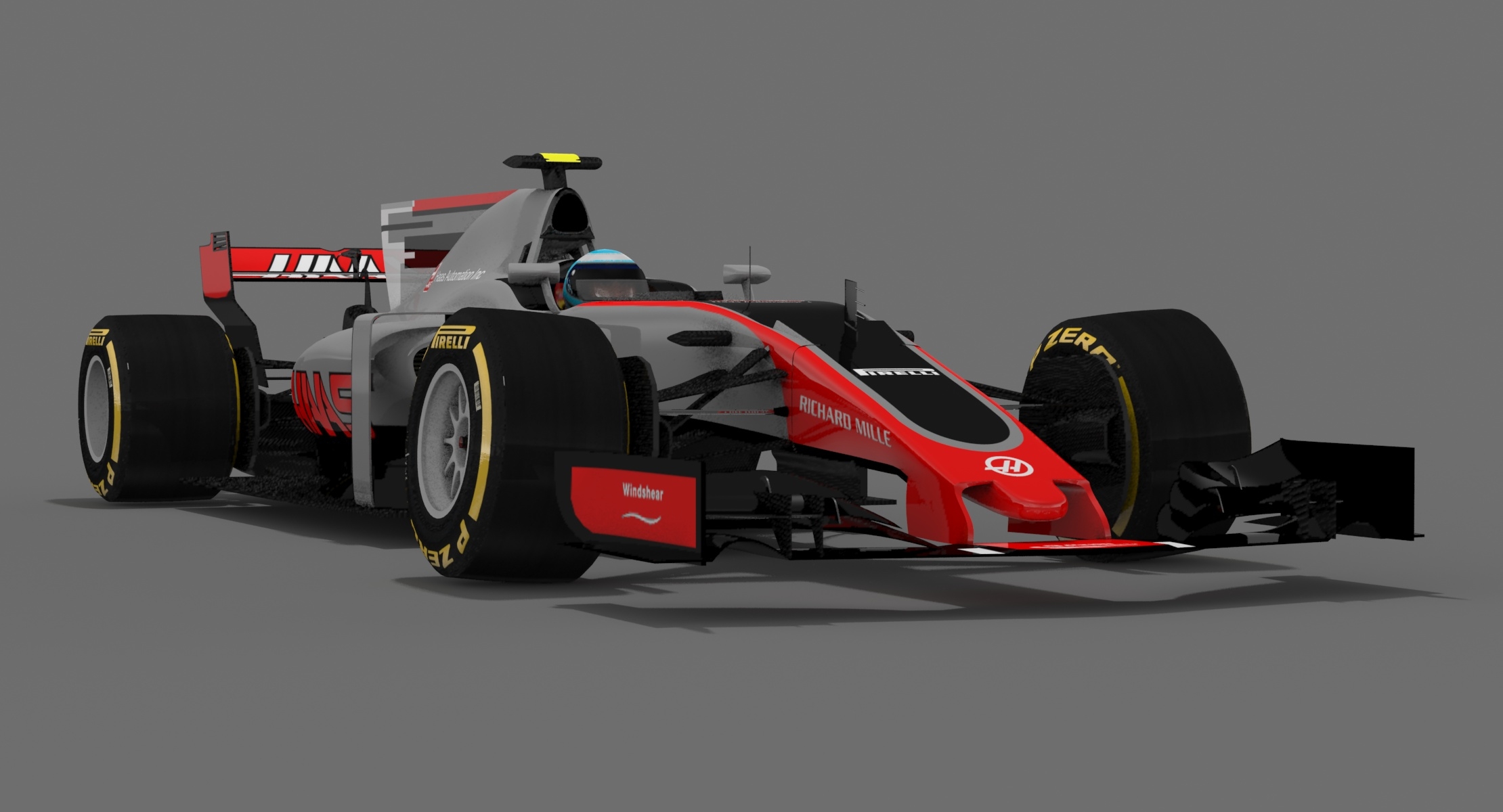 haas vf-17 formula 1 3d model