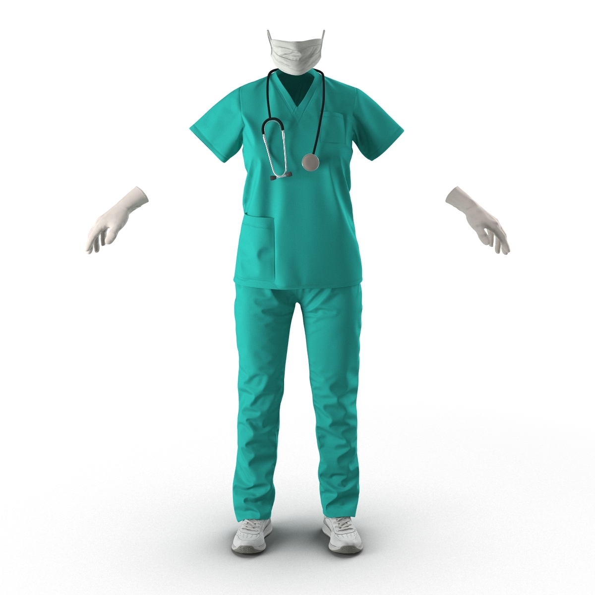 3d doctor clothing 6 surgeon model