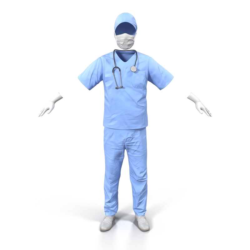 3d doctor clothing 6 surgeon model