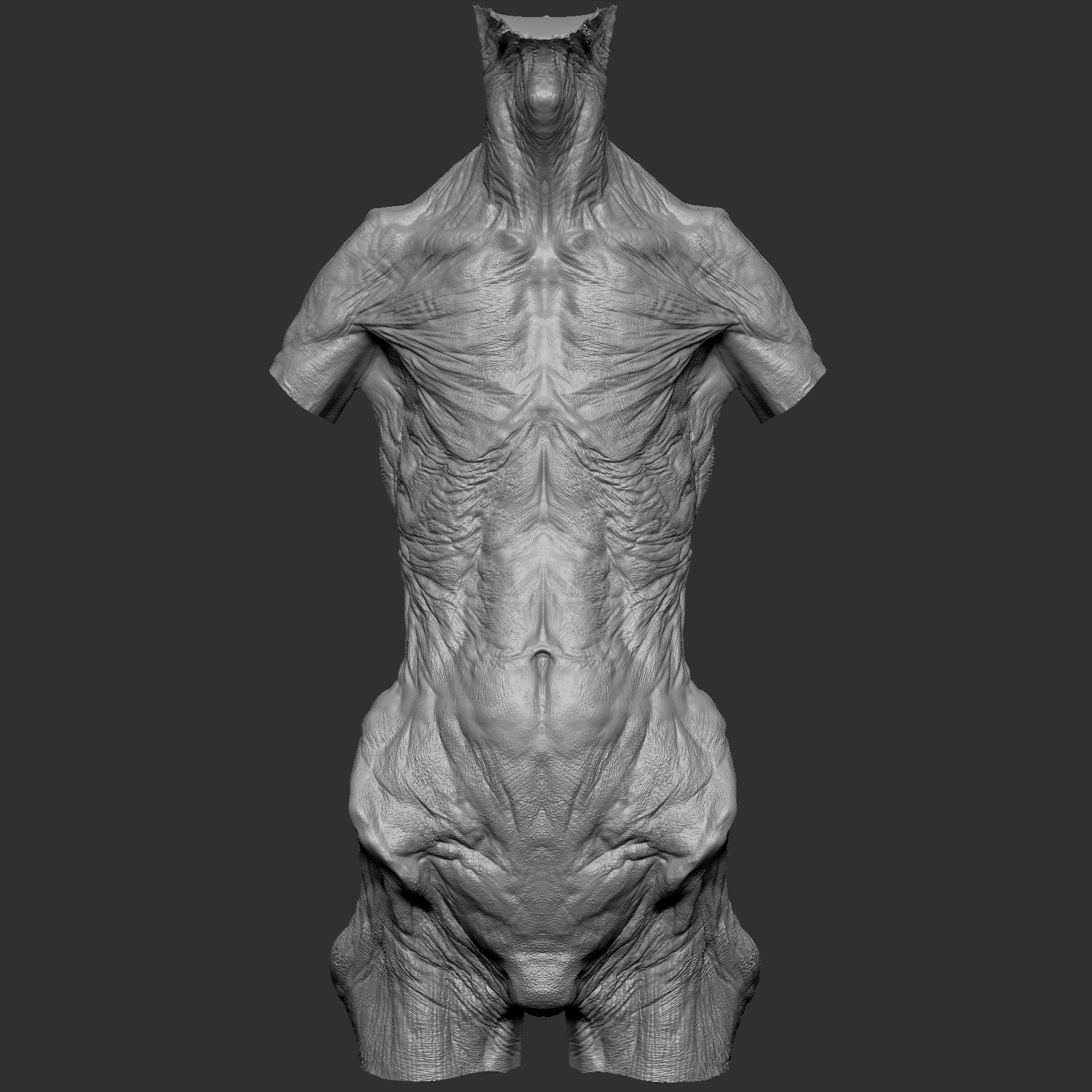 3d model alien monster torso