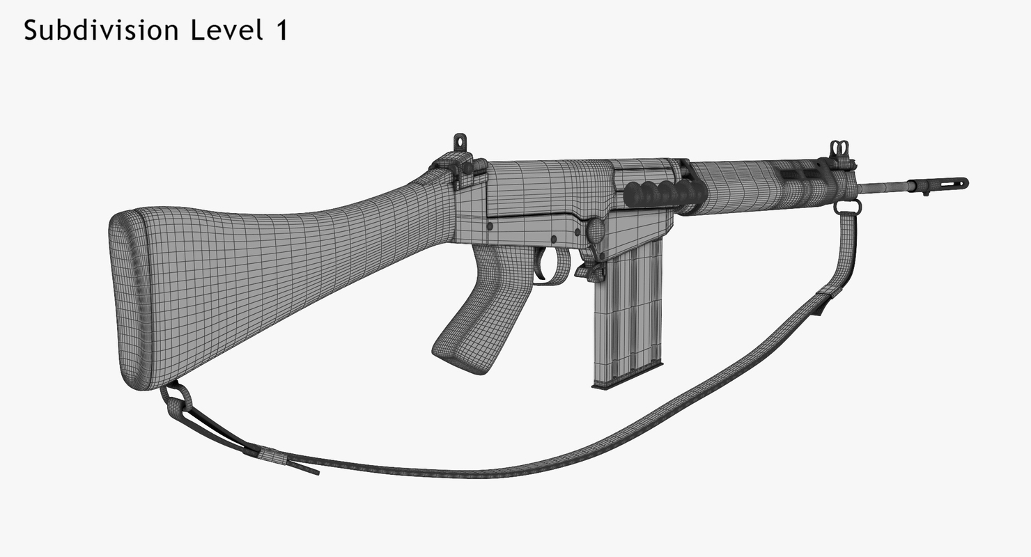 Self Loading Rifle L1a1 3d Model