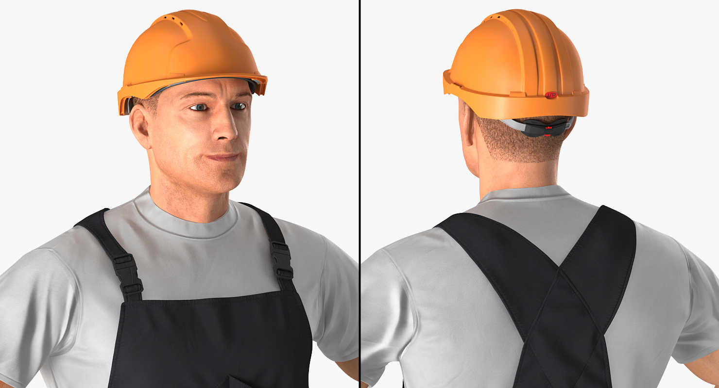construction worker black uniform obj
