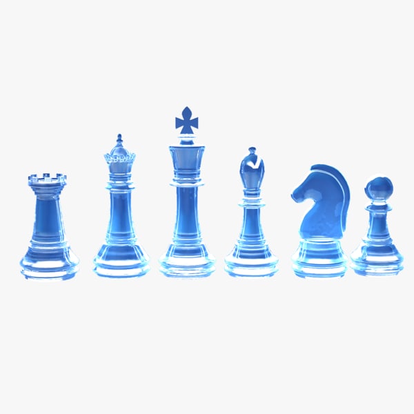 3d ice chess pieces
