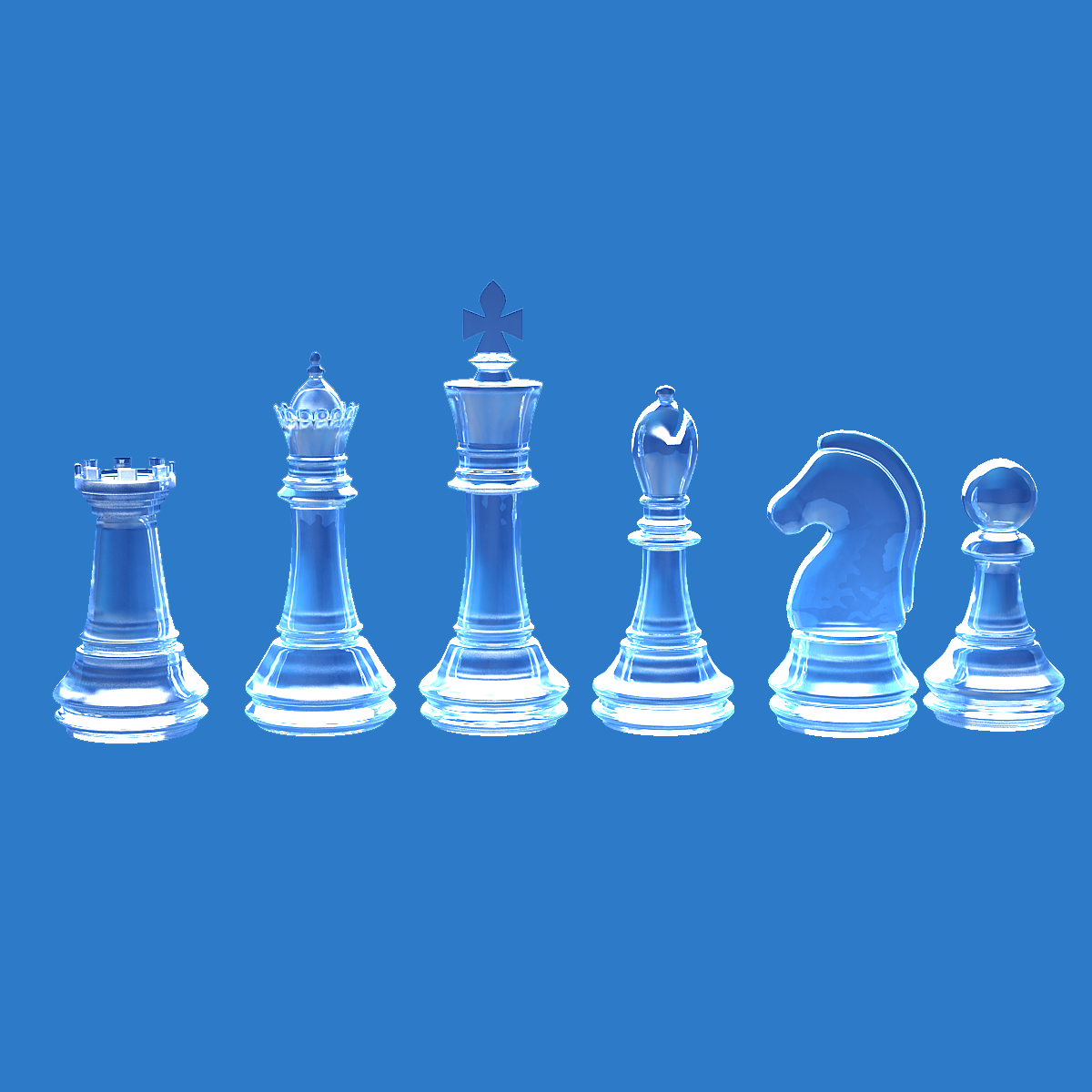 3d ice chess pieces