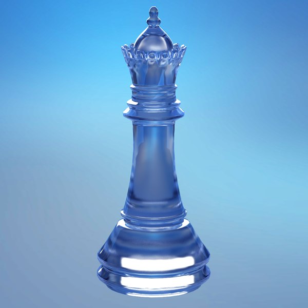 3d ice chess pieces