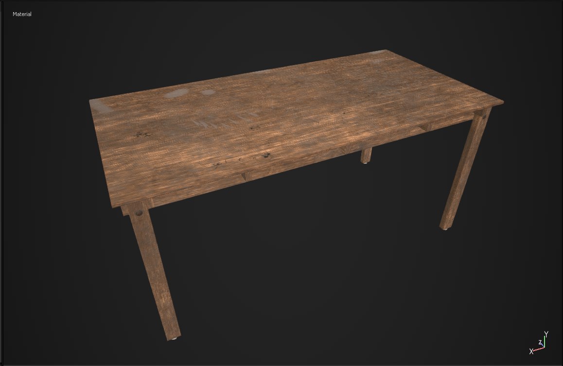 wooden table obj