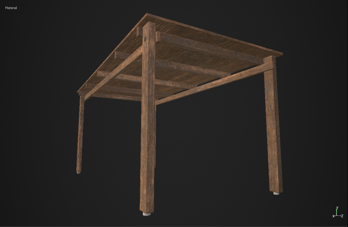 wooden table obj