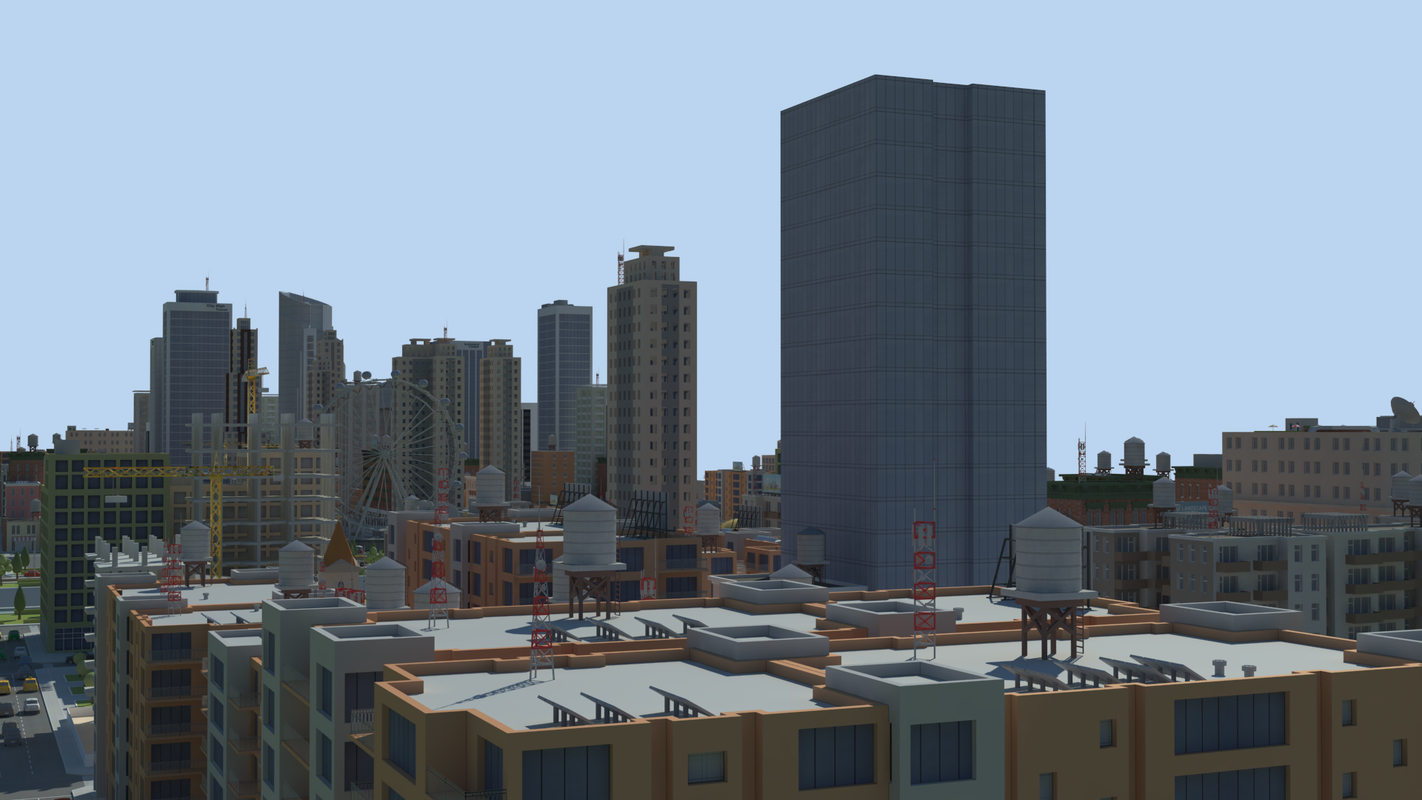 realistic city scene 3d max