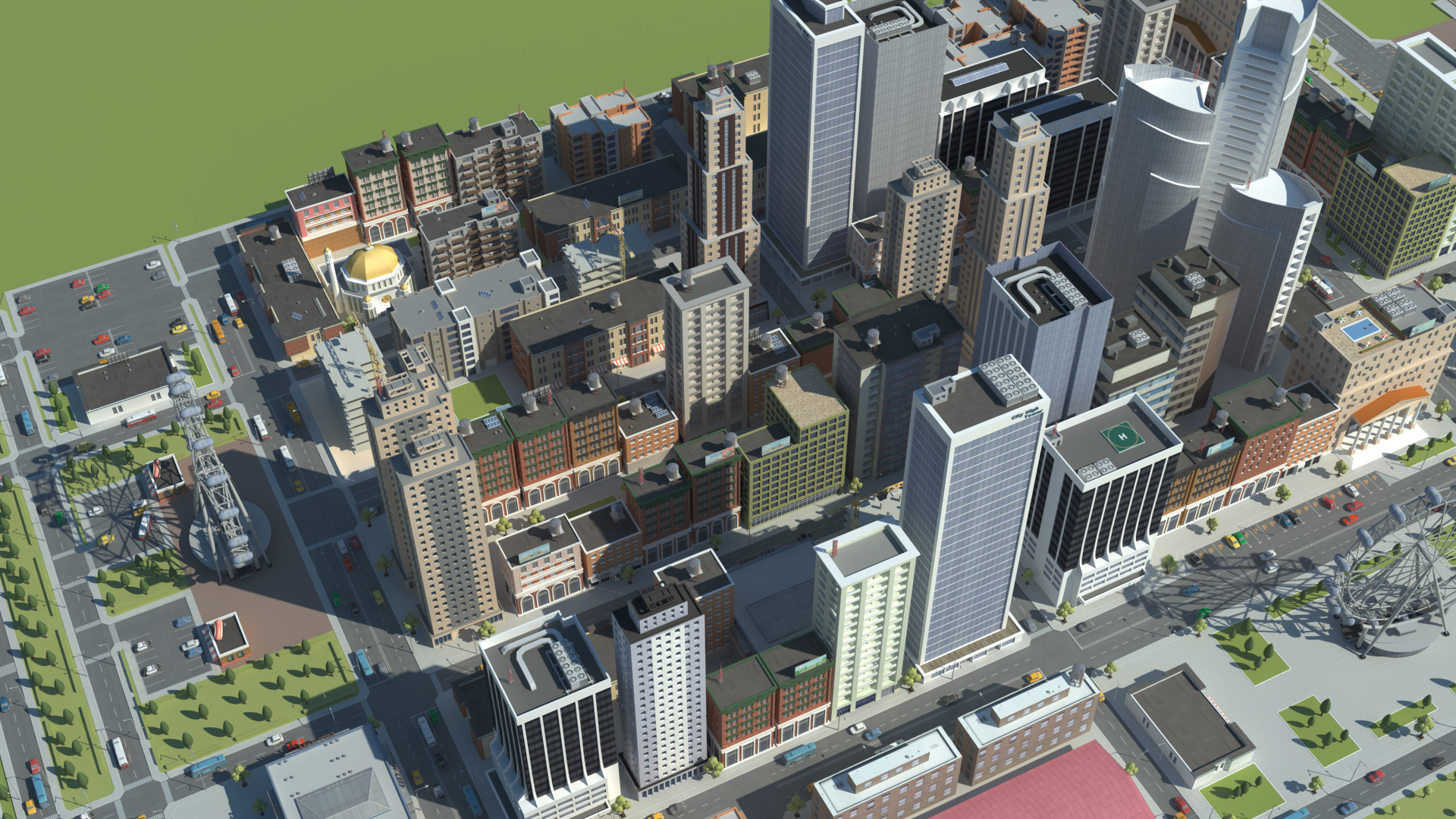 realistic city scene 3d max