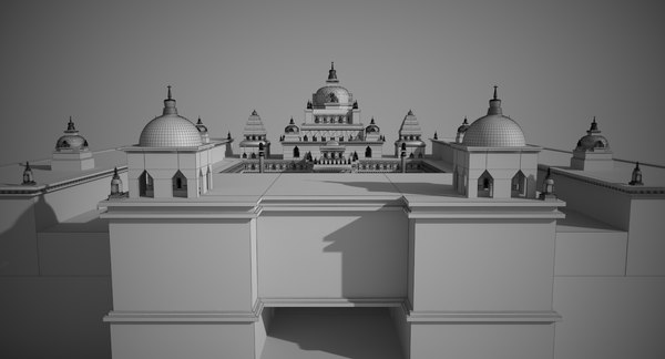 asian buddhist architecture 3d model