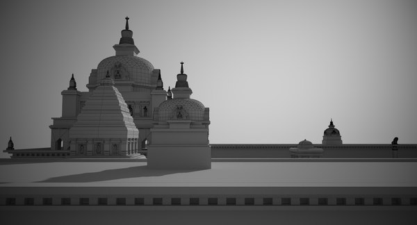 asian buddhist architecture 3d model