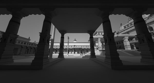 asian buddhist architecture 3d model