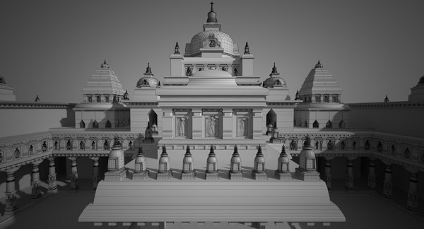 asian buddhist architecture 3d model