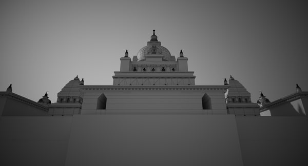asian buddhist architecture 3d model