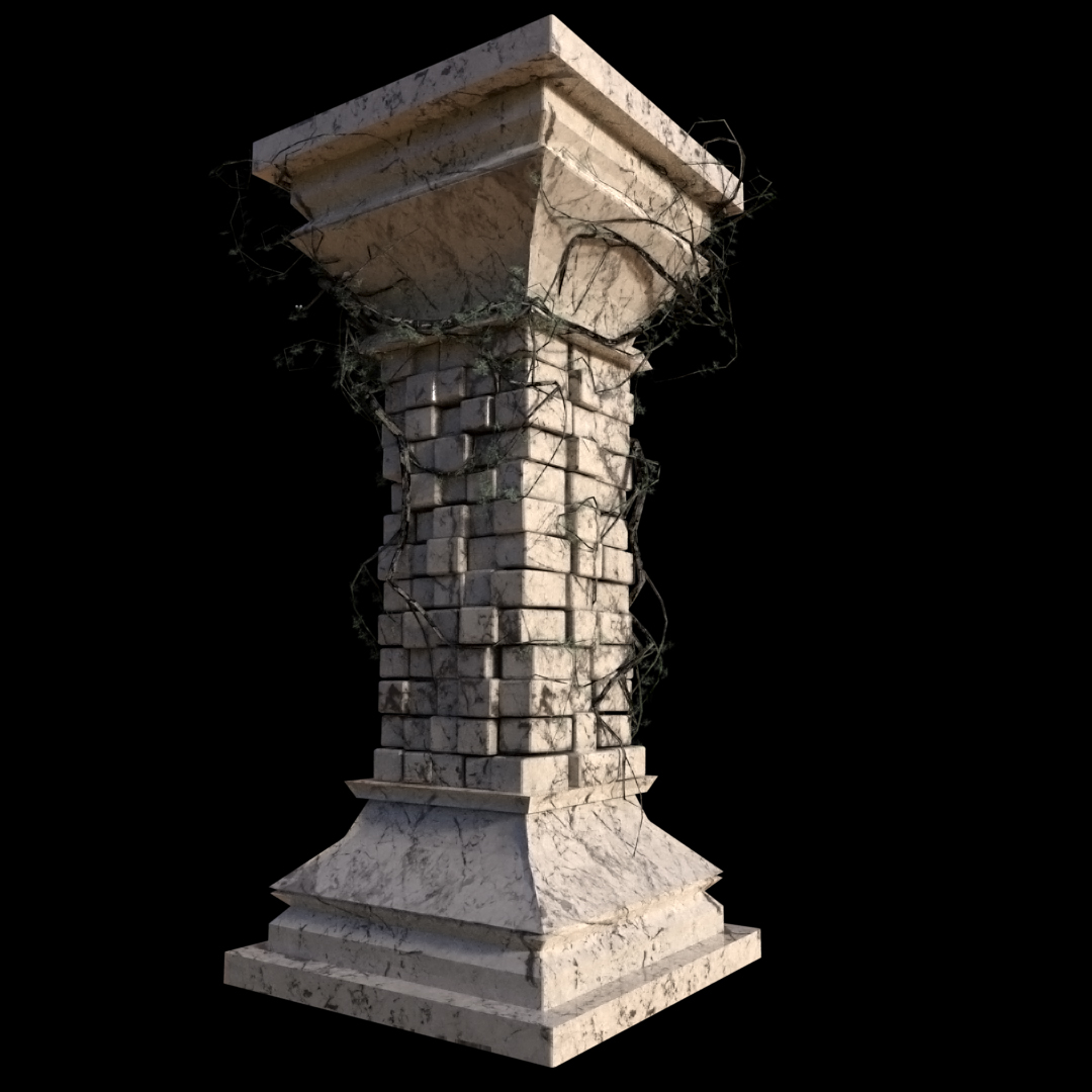 old column ivy 3d obj