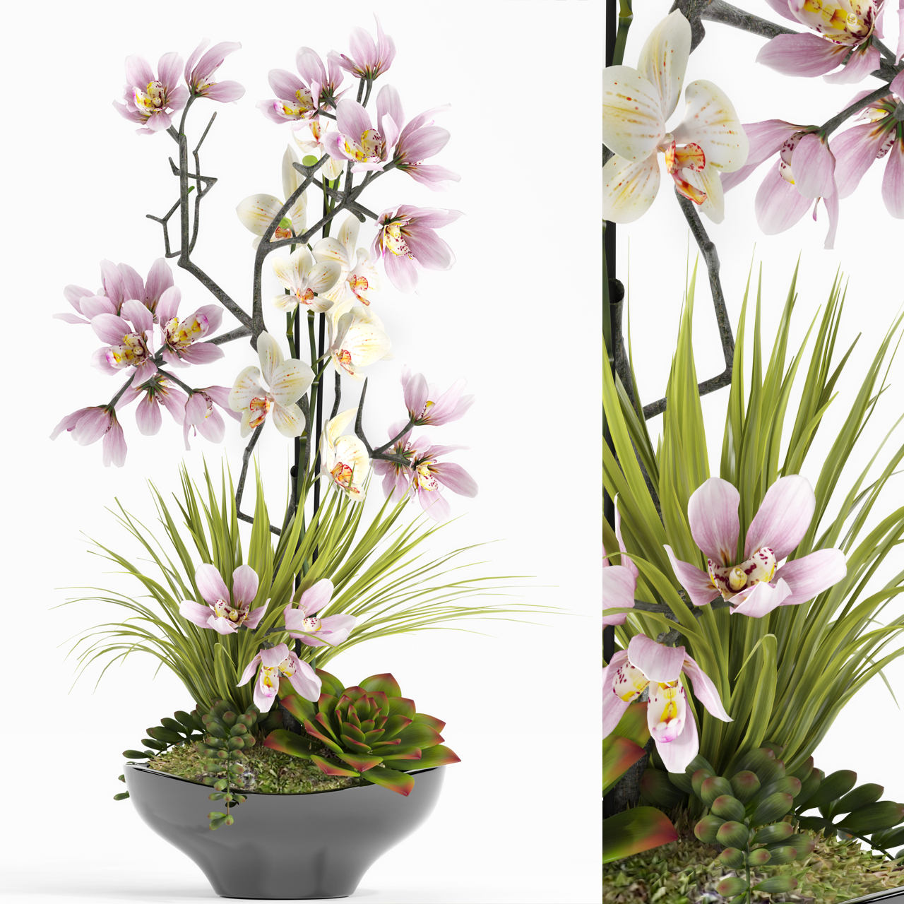 3d model flower set 21