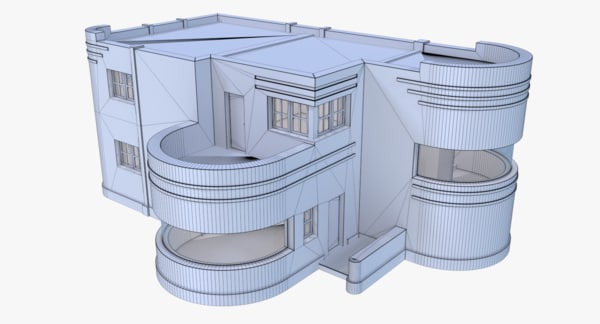 3d streamline moderne home interior model
