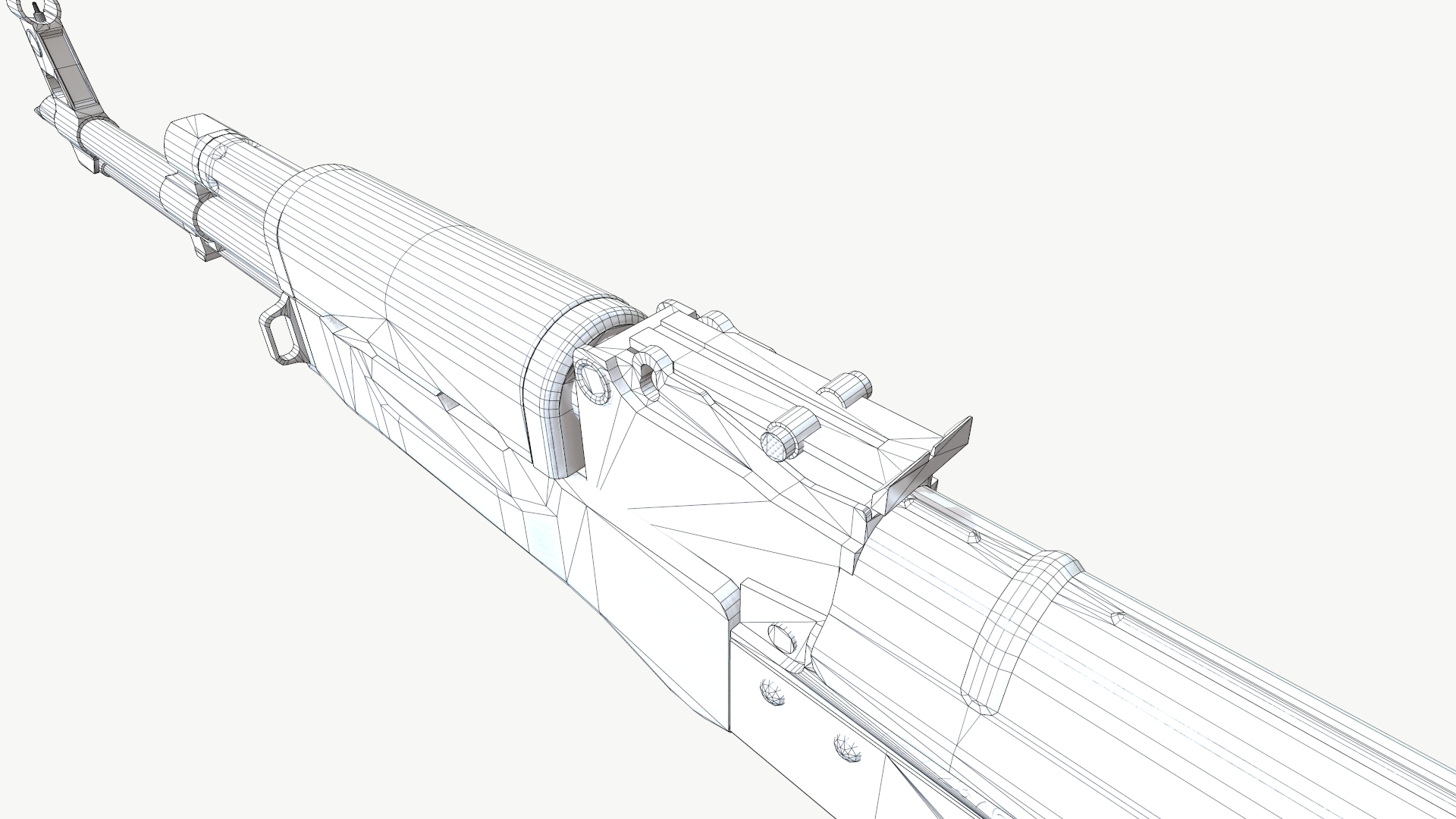 akm automatic rifle ak-47 3d model