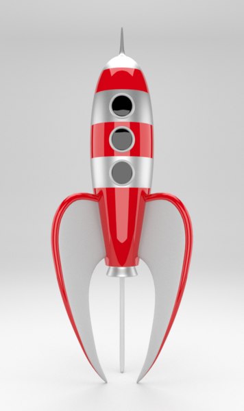 yellow rocket toy 3d obj