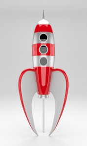 yellow rocket toy 3d obj