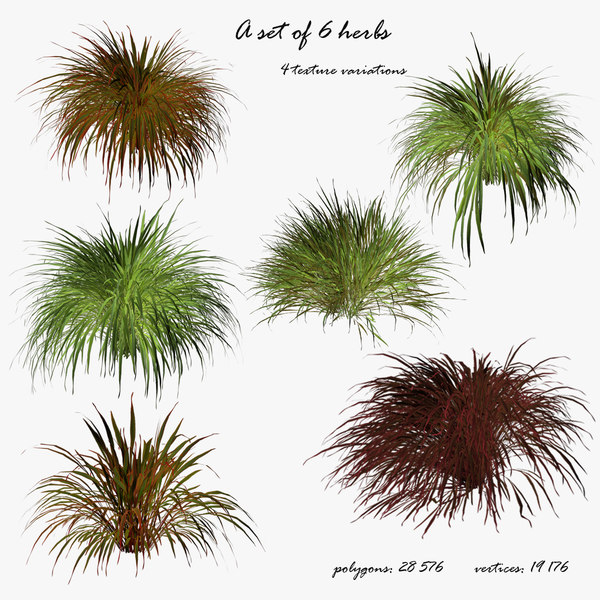 3d model grass polygons