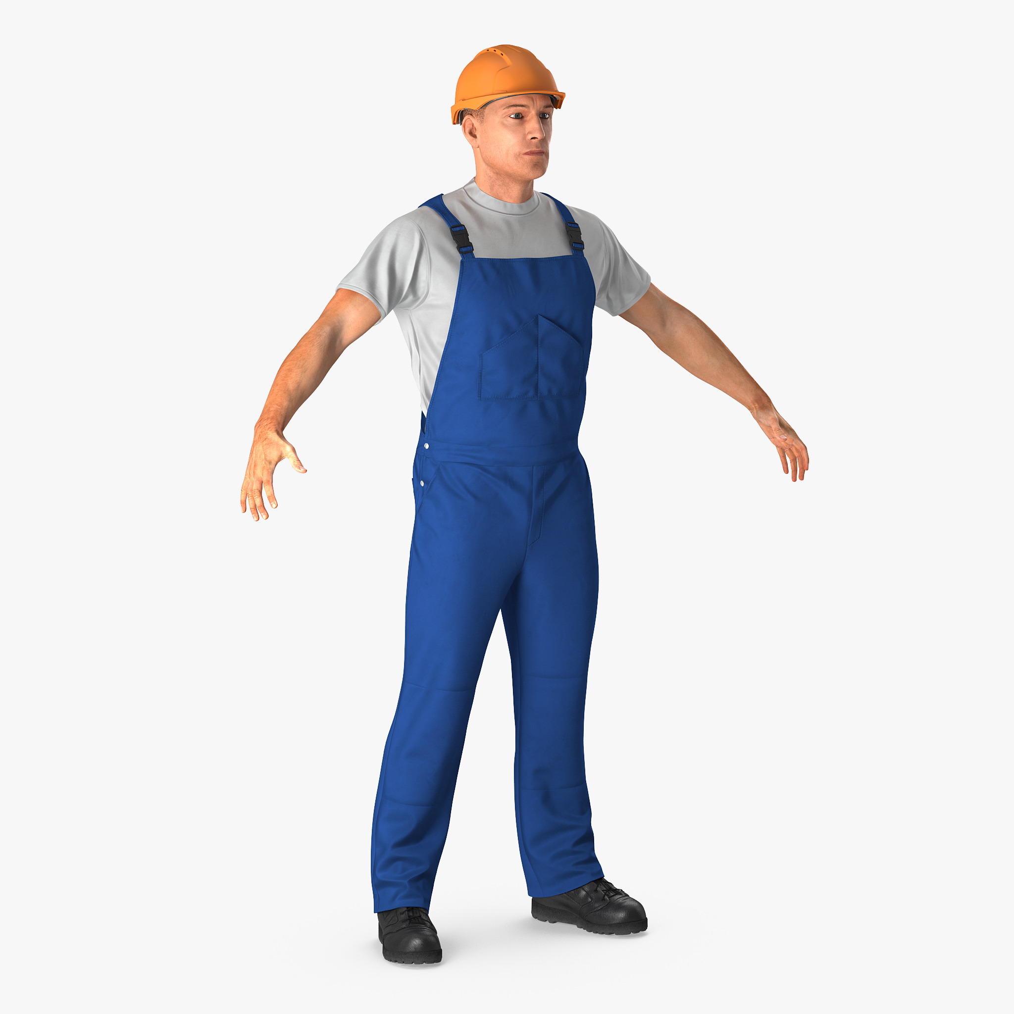 construction worker 3d 3ds