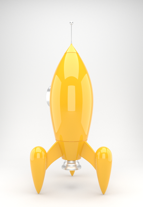 yellow rocket toy 3d obj