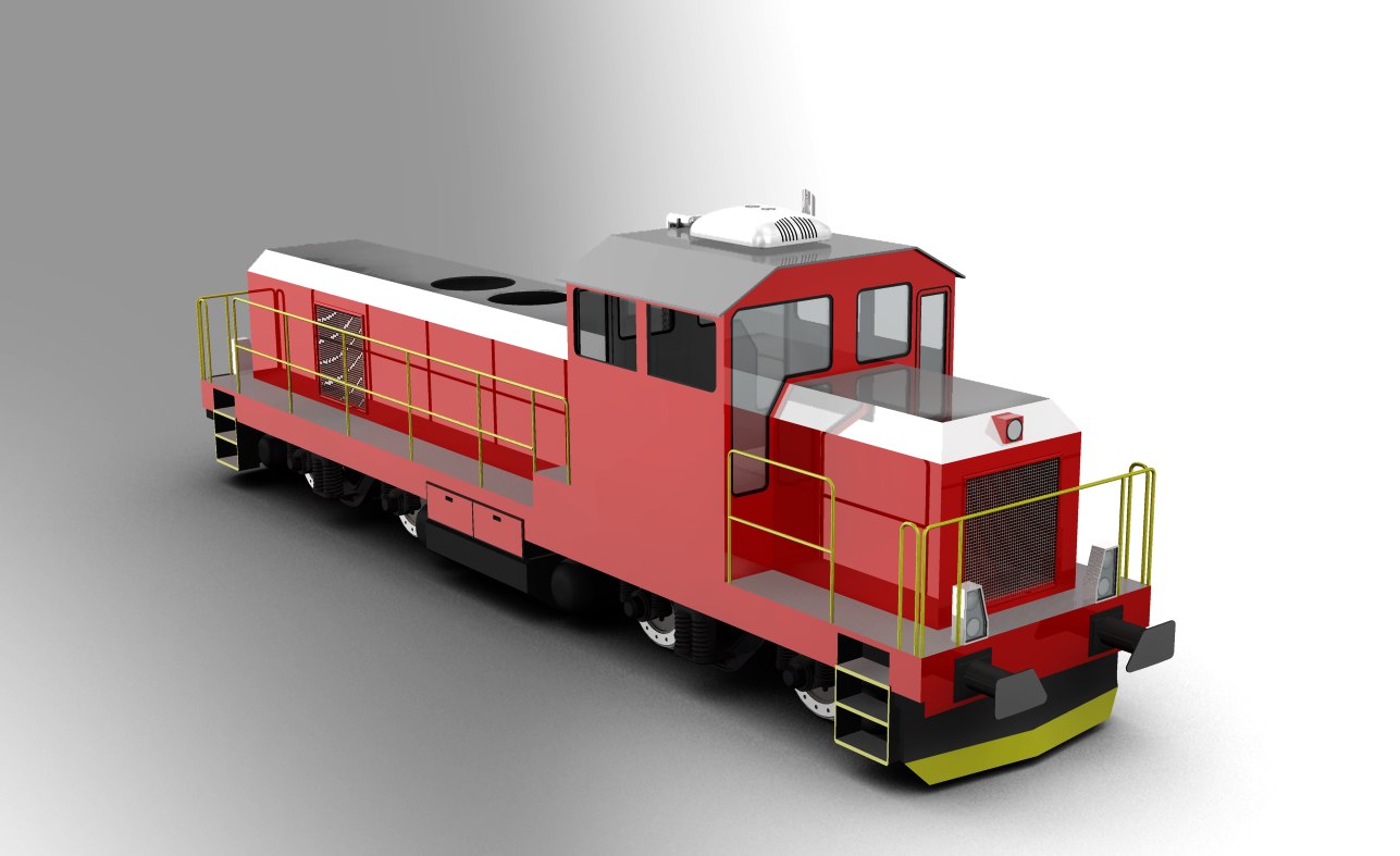 3d model diesel train engine