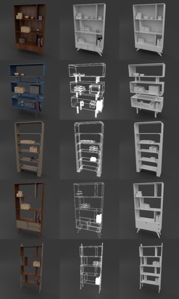 Blender Bookshelf Models | TurboSquid