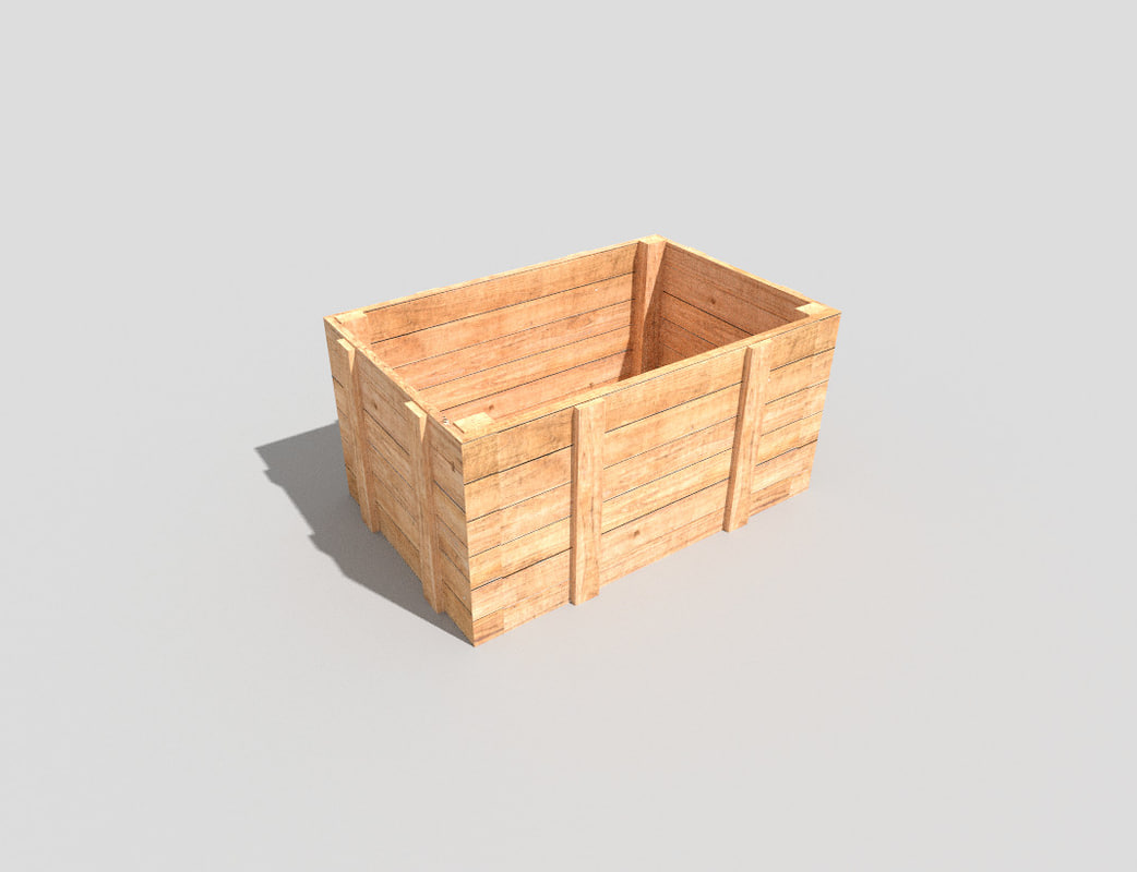 modèle 3D de caisse en bois low poly - TurboSquid 1141846