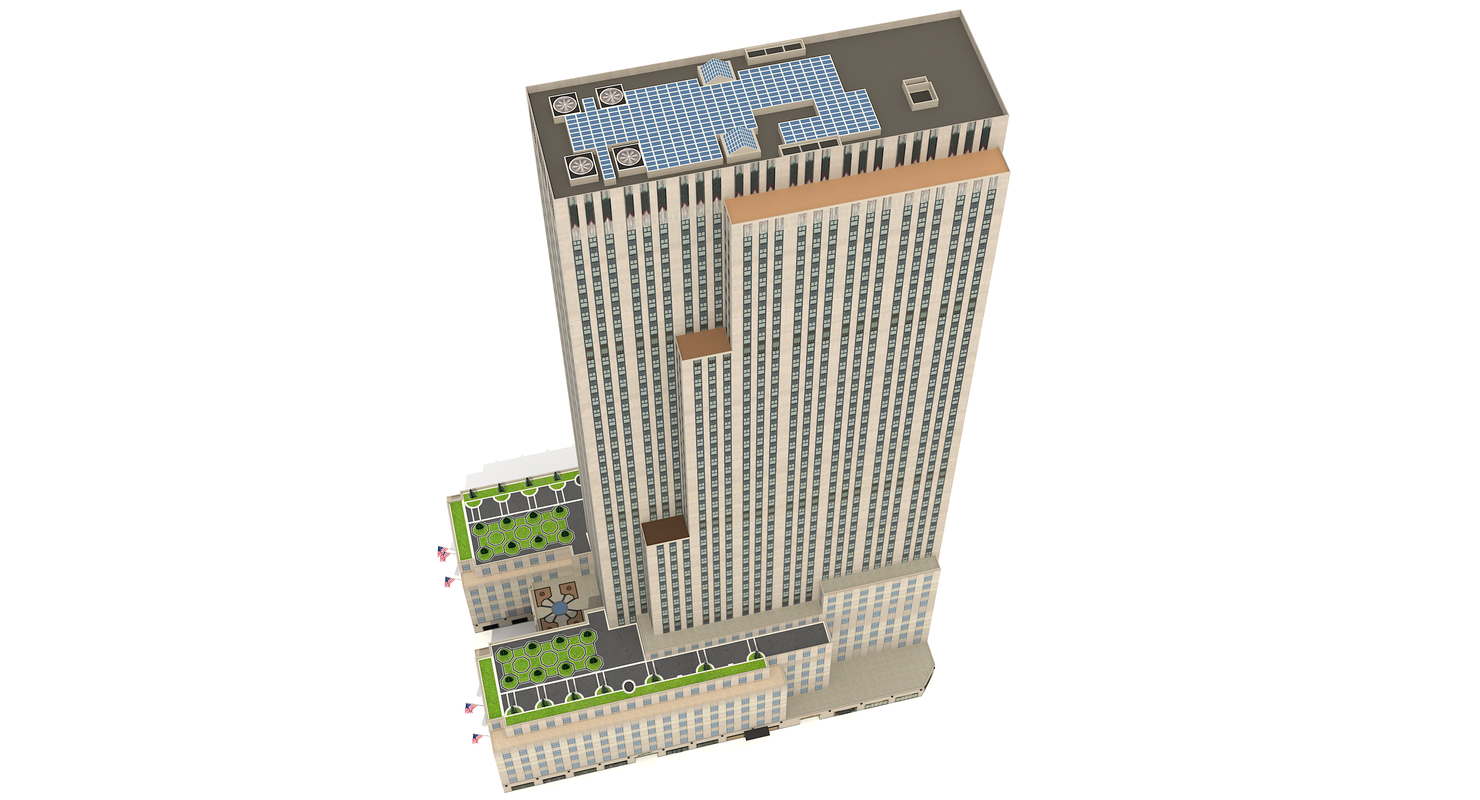 3d rockefeller center international building model