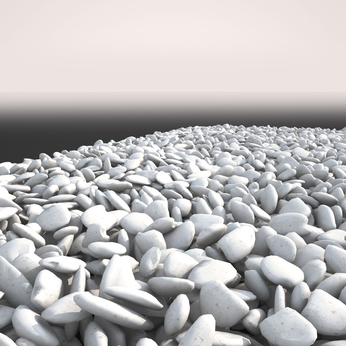 3d white pebbles model