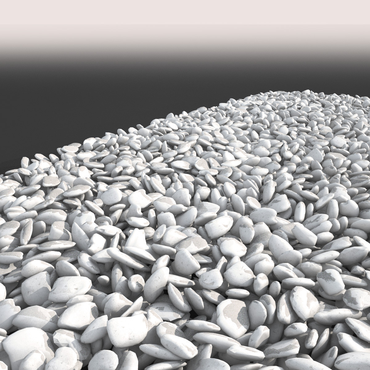 3d white pebbles model