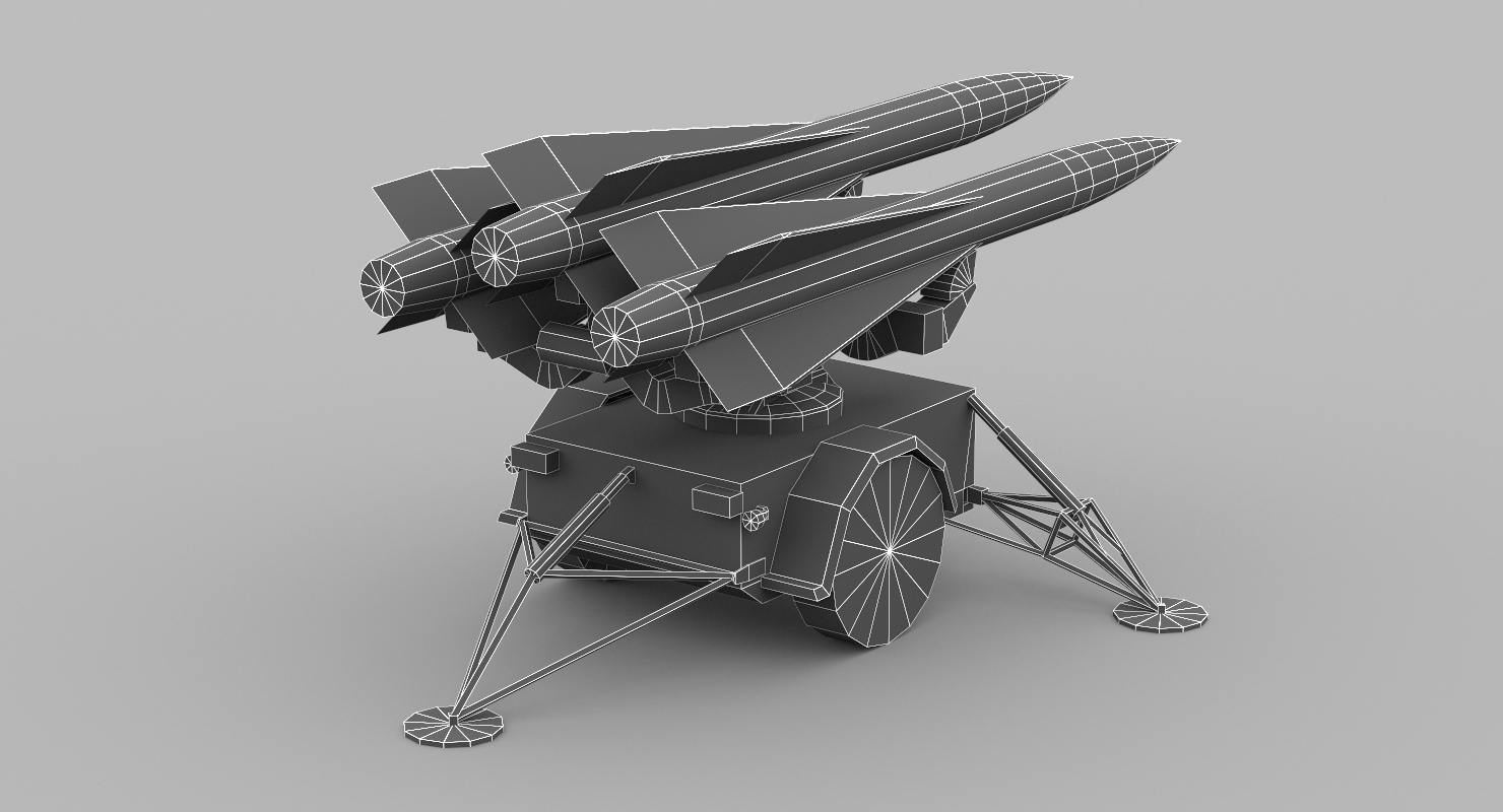 low-poly hawk missile launcher max